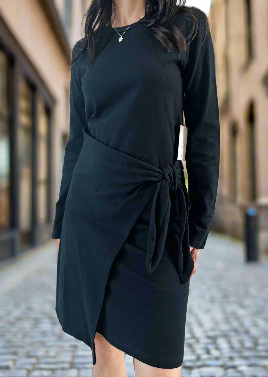 Jackson Rowe Solar Wrap Black Mini Dress | Tia B Boutique