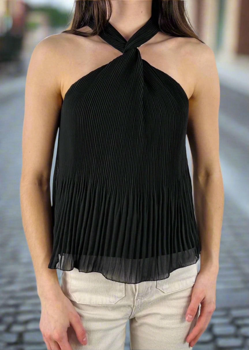 RD Style Hannie Release Pleat Halter Top | Tia B Boutique