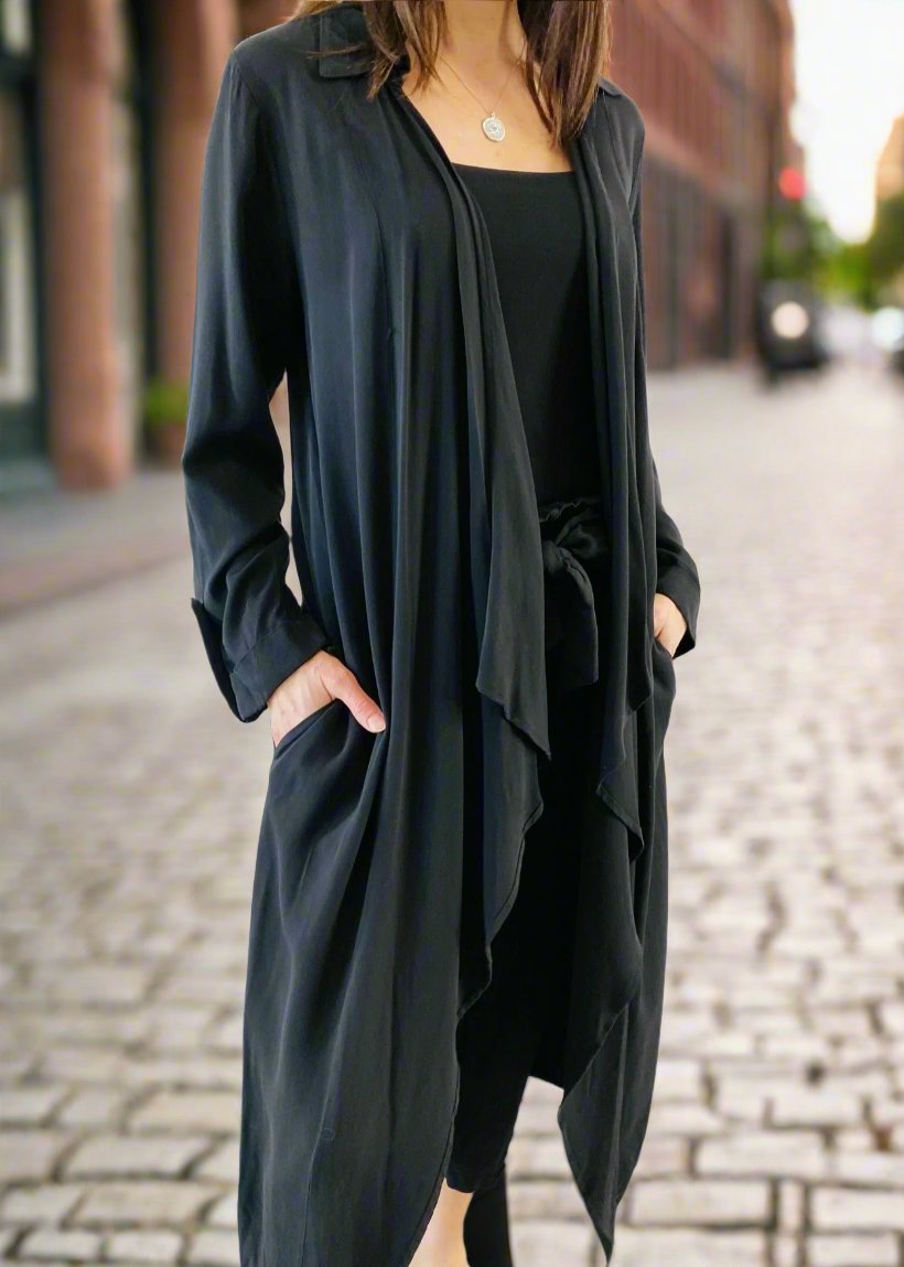 Suzy D London Long Waterfall Jacket | Tia B Boutique